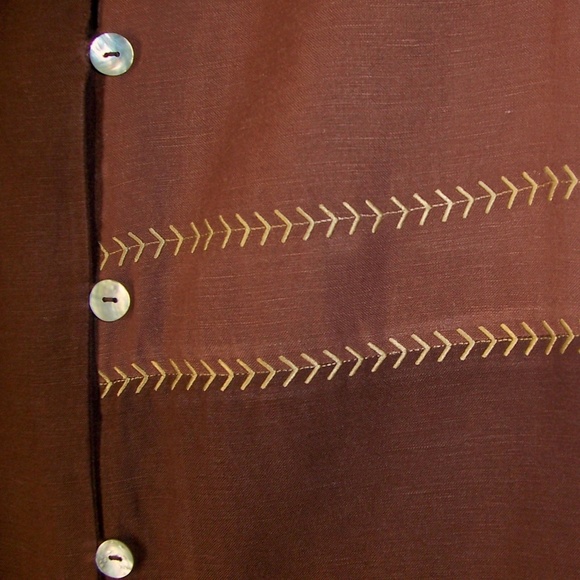 Russell Kemp | Tops | Russell Kemp Brown Linen Rayon Vest Top 2 L ...